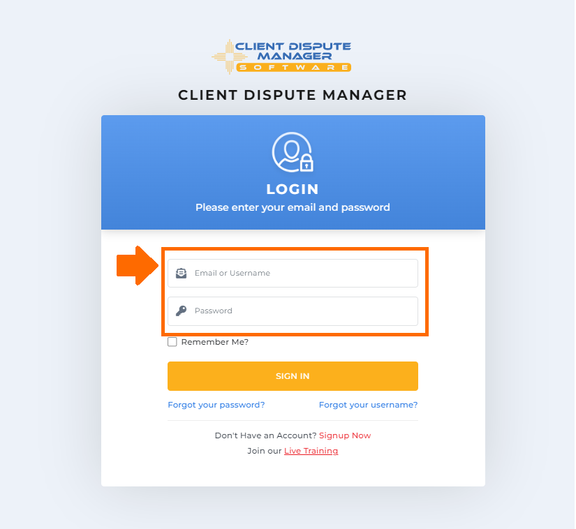 Change Password – clientdisputemanager