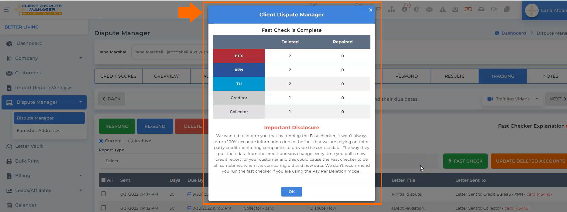 Fast Checker – clientdisputemanager